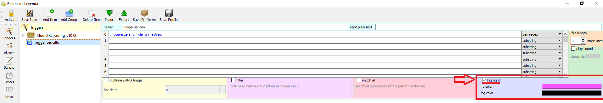 Mudlet triggers - polizcolor